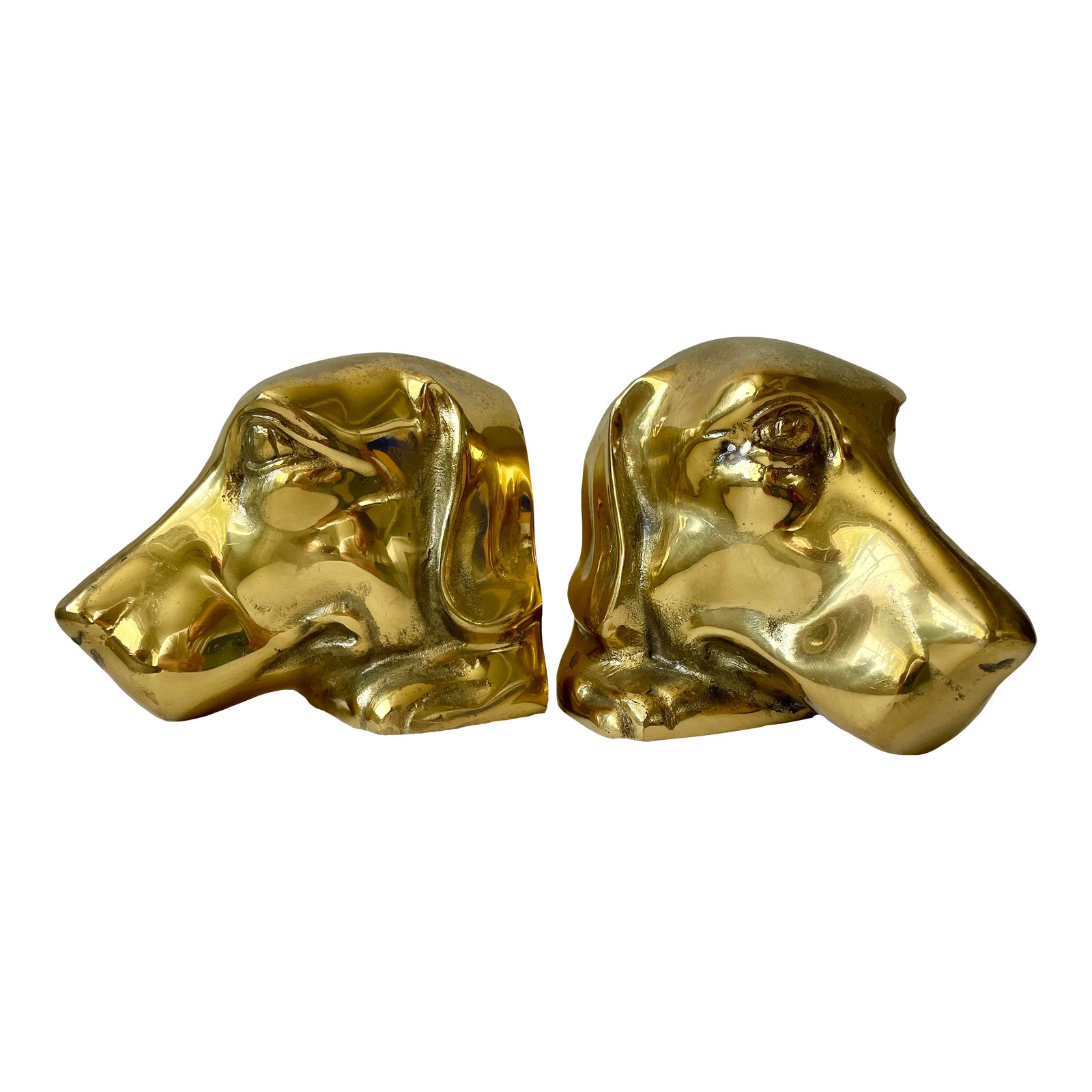 Mid Century Brass Dog Bookends - a Pair | Chairish