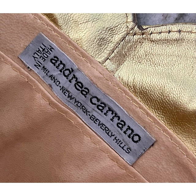 1980s Andrea Carrano Gold Leather Disco Clutch | Chairish