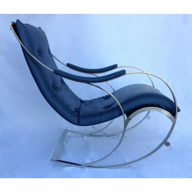 1960s Vintage Milo Baughman Chrome Rocking Chair with Magnetic ...