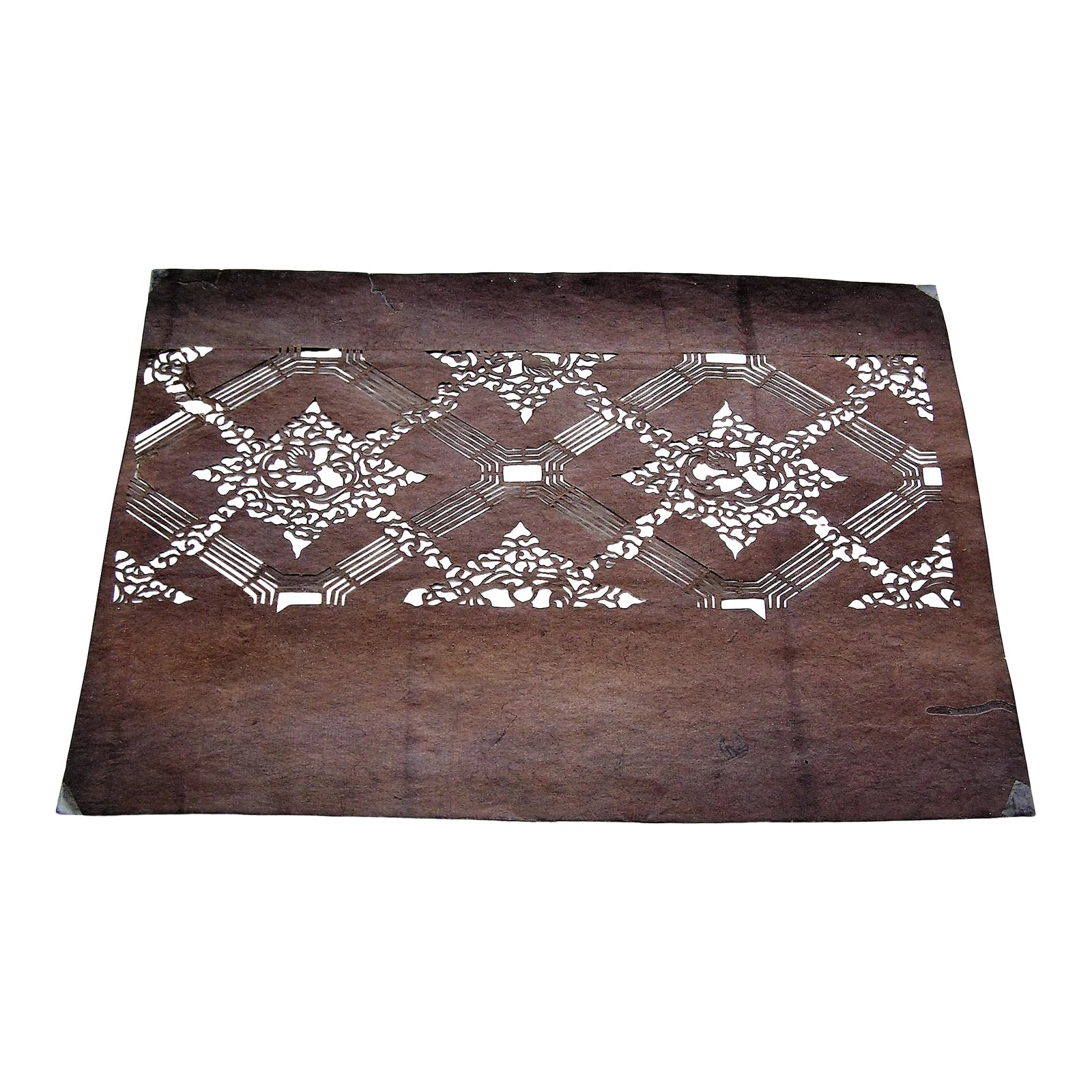 Pre 1880 Unframed Edo Period Japanese Ise Katagami Stencil Art #1 ...