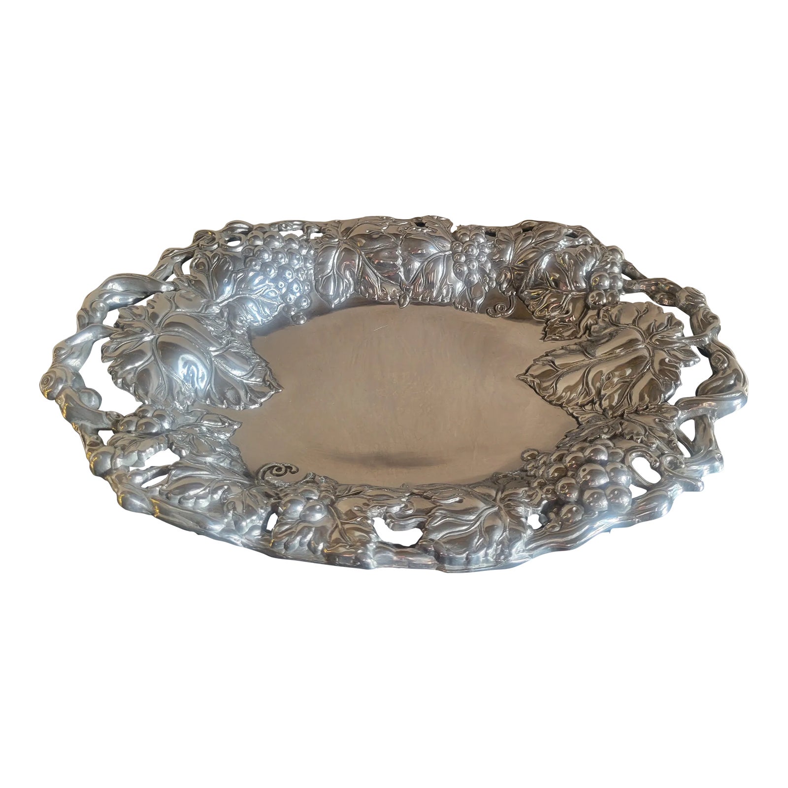 2000s Arthur Court Silver Tone Metal Tray | Chairish