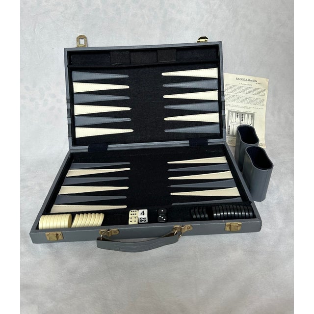 Vintage Cardinal Gray, Black & White Backgammon Game Set | Chairish