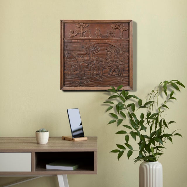 Vintage Hand Carved Wooden Panel | Chairish