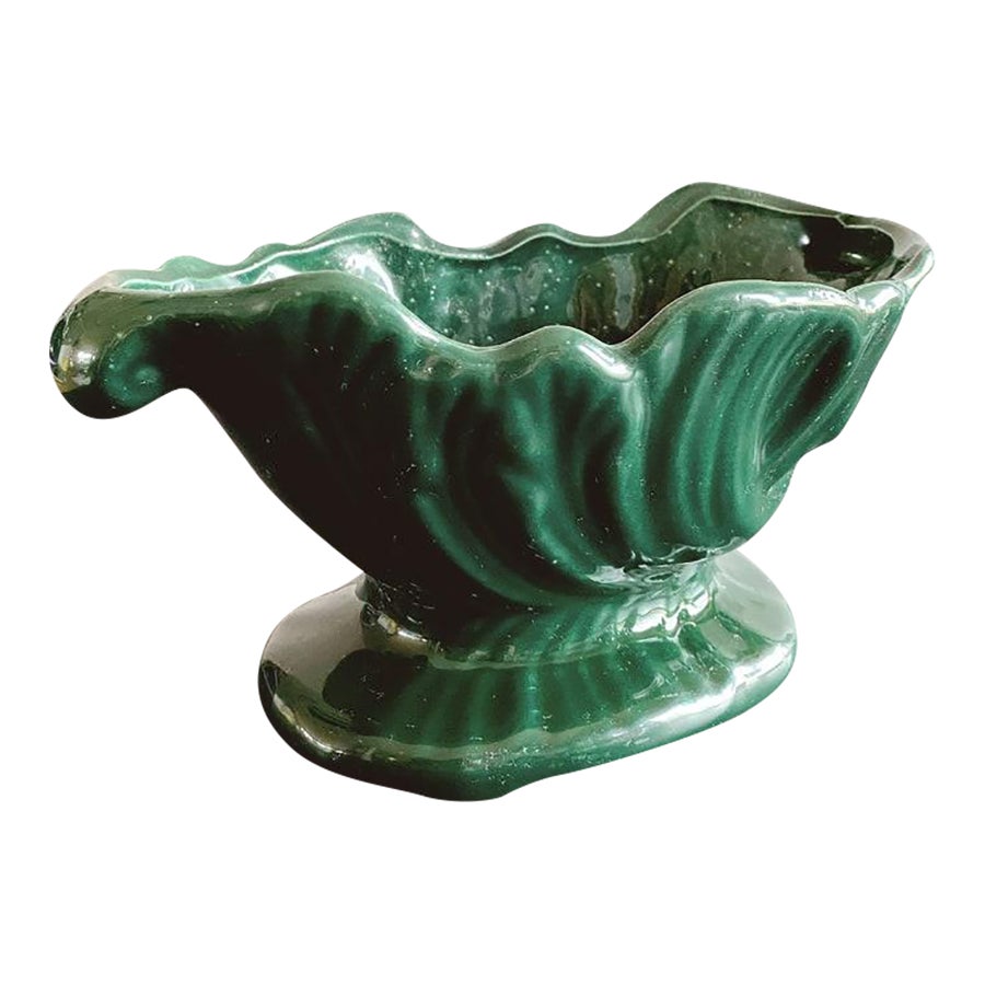 Vintage 1960s Green Ceramic Planter | Chairish