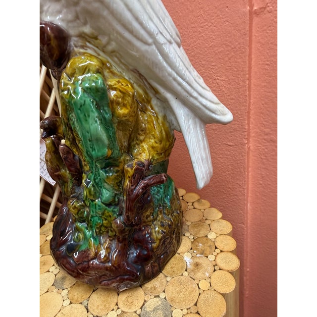 Vintage Majolica Cockatoo in the Style of Minton | Chairish