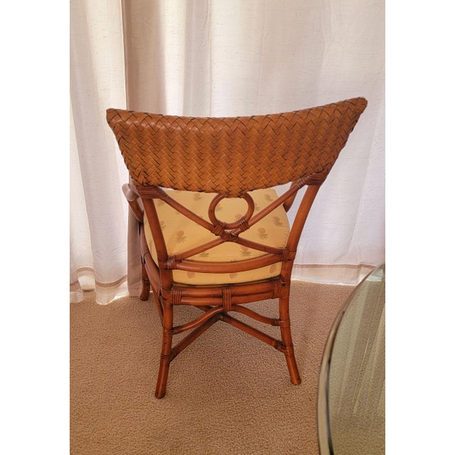 Ficks Reed Bamboo Rattan Five Piece Dining Set of 5 | Chairish