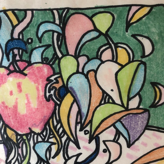 Original Jame Gilday Still Life With Fish & Fruit Colored Pencil ...