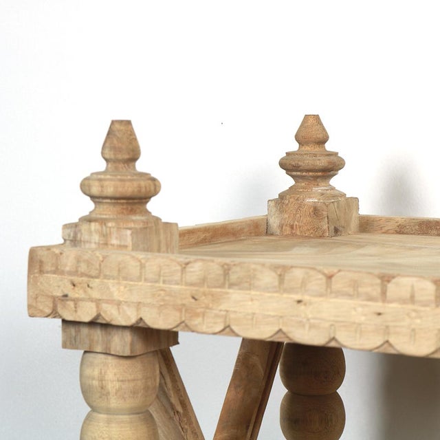 Contemporary Mango Wood 3-Shelf Rack | Chairish