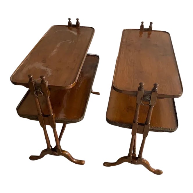 Regency Maple Server Sofa Tables - A Pair | Chairish