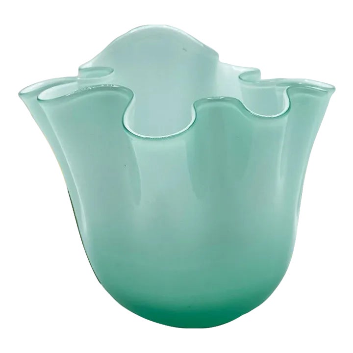 1970s Murano Style “Flying Hand” Handkerchief Vase | Chairish