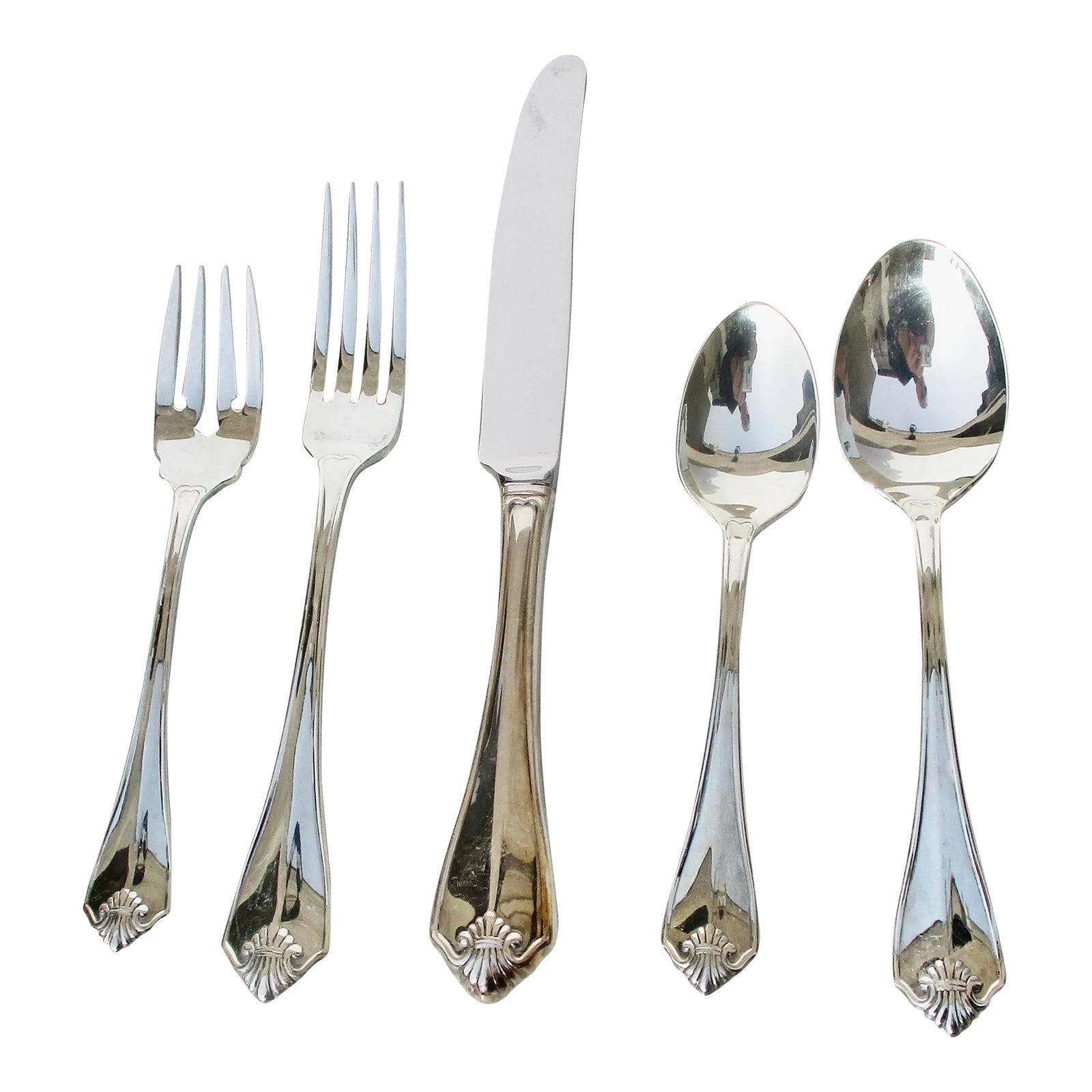 5 Pc. Silver-Plate Oneida Dinner Set for 12-Aset of 60 | Chairish