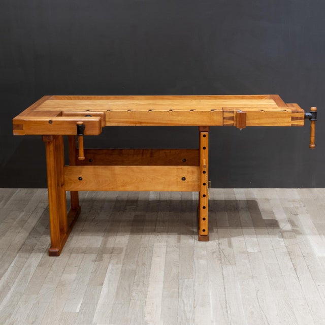 Handmade Solid Maple Carpenter's Workbench C.1970 | Chairish