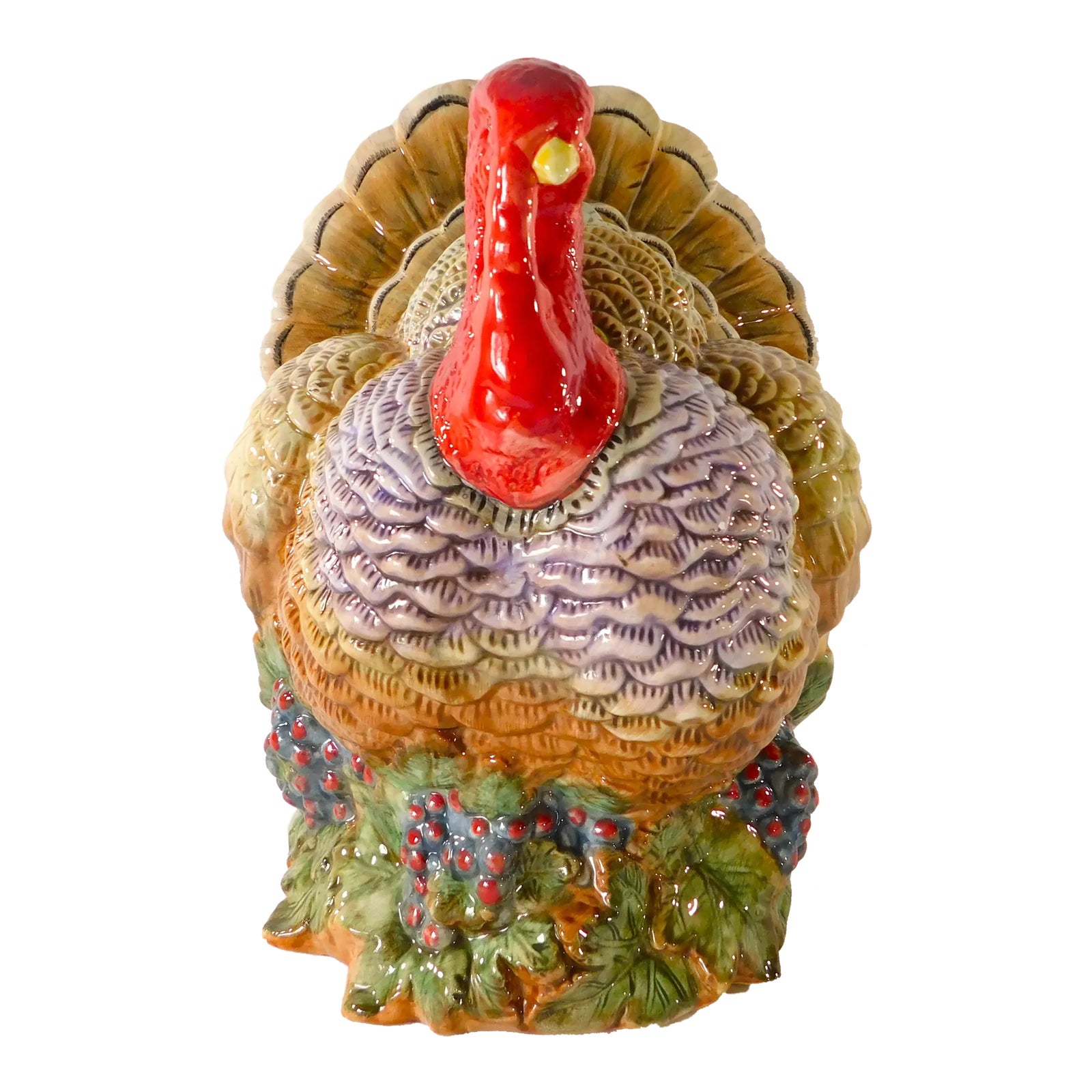 Large Vintage Hand Painted Ceramic Turkey Figurine | Chairish