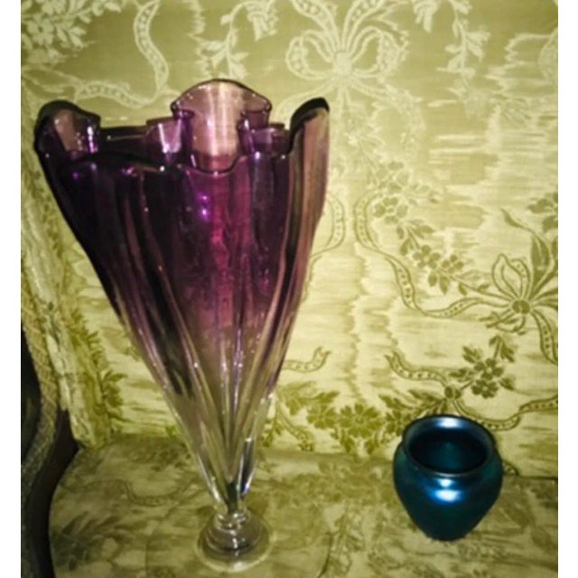Antique Steuben Purple to Clear Art Glass Vase | Chairish