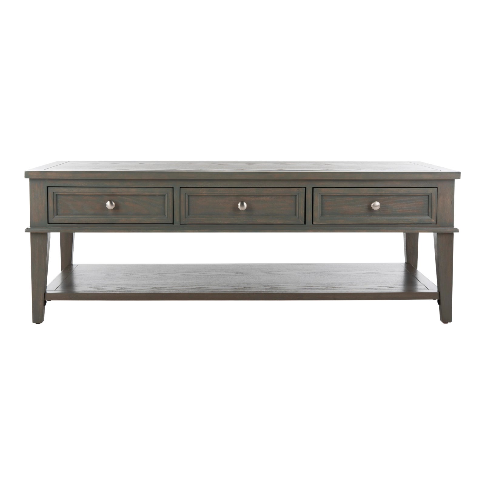 Coffee Table With Storage Drawers in Black | Chairish