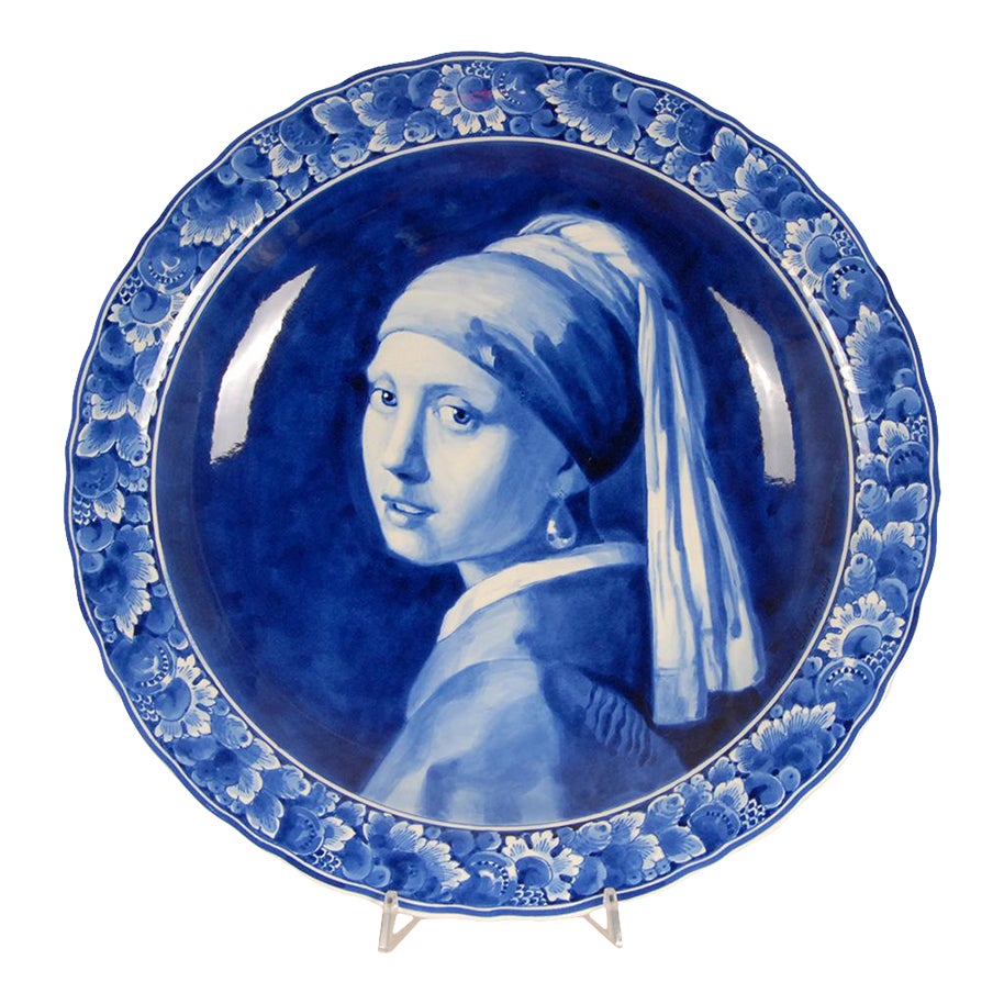 Royal Delft Plate Girl With Pearl Earring Portret Charger Dish Johannes ...