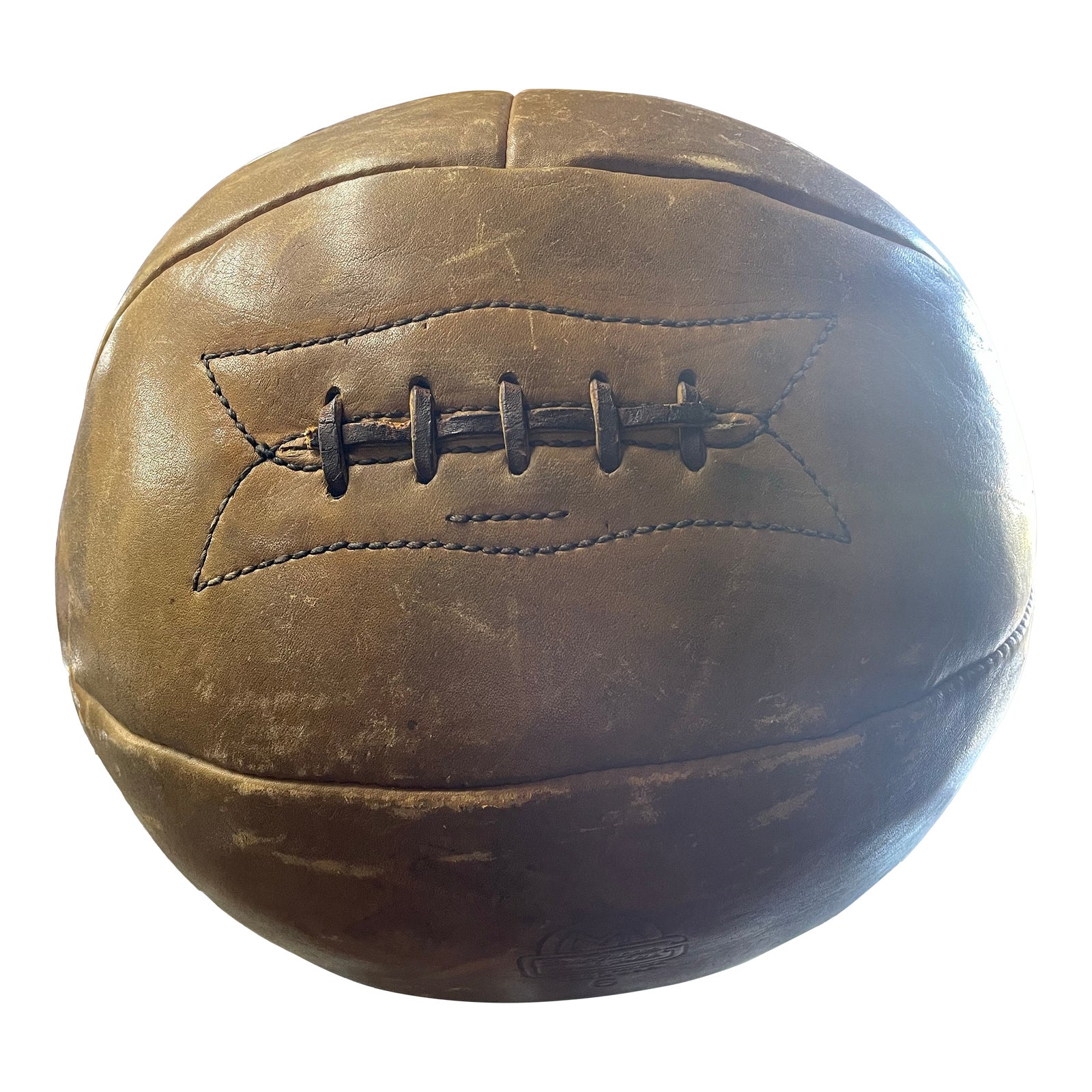 1930s Vintage Leather Medicine Ball | Chairish
