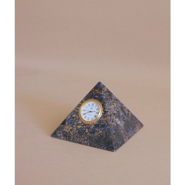Marble Pyramid Clock | Chairish