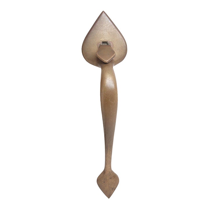 Mid 20th Century Old Colonial Spade Shaped Brass Door Handle | Chairish