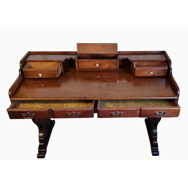 1970s Sprague & Carleton Colonial Style Solid Maple King's Writing Desk ...