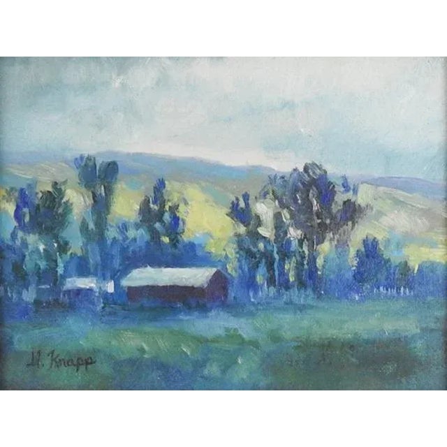 Small Contemporary Plein Air Myra Knapp Ranch Landscape Painting | Chairish