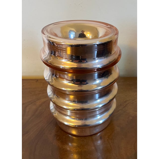 Antique 1920 Art Deco Pink Silver Luster Mercury Glass Vase | Chairish