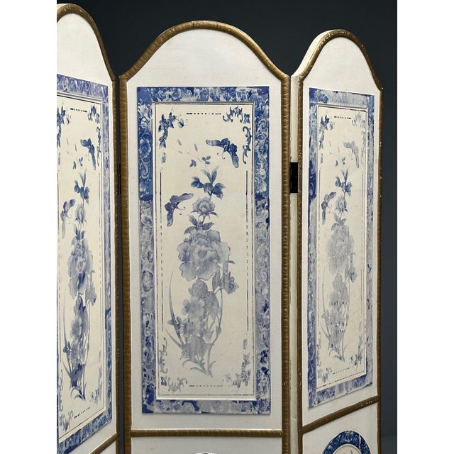 Italian, Chinoiserie, Room Dividers, Screens, Blue and White, Floral ...