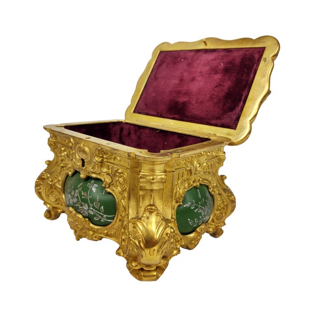 Vintage French Gilt Bronze Dore Box | Chairish