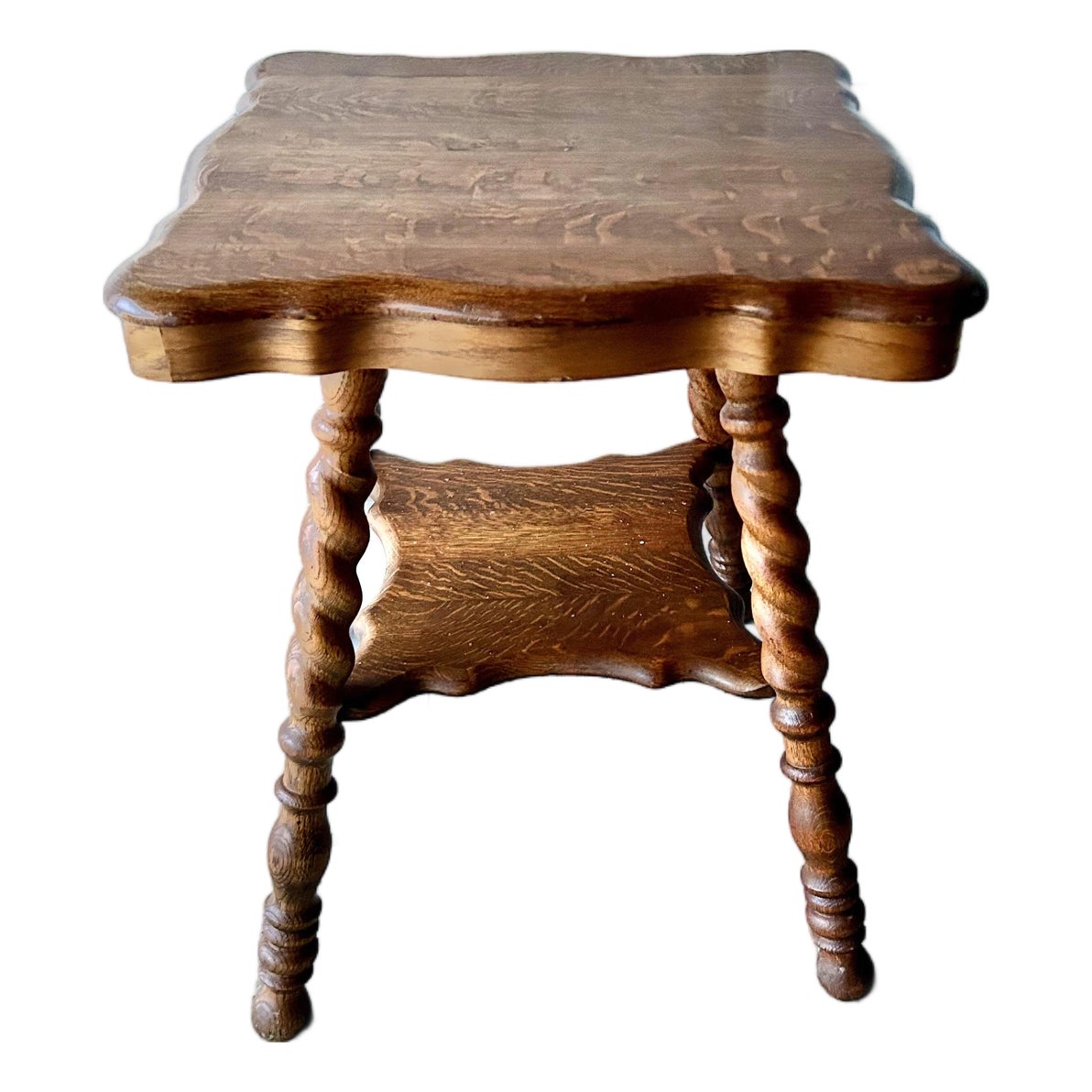 Vintage Tiger Wood Parlor Table | Chairish