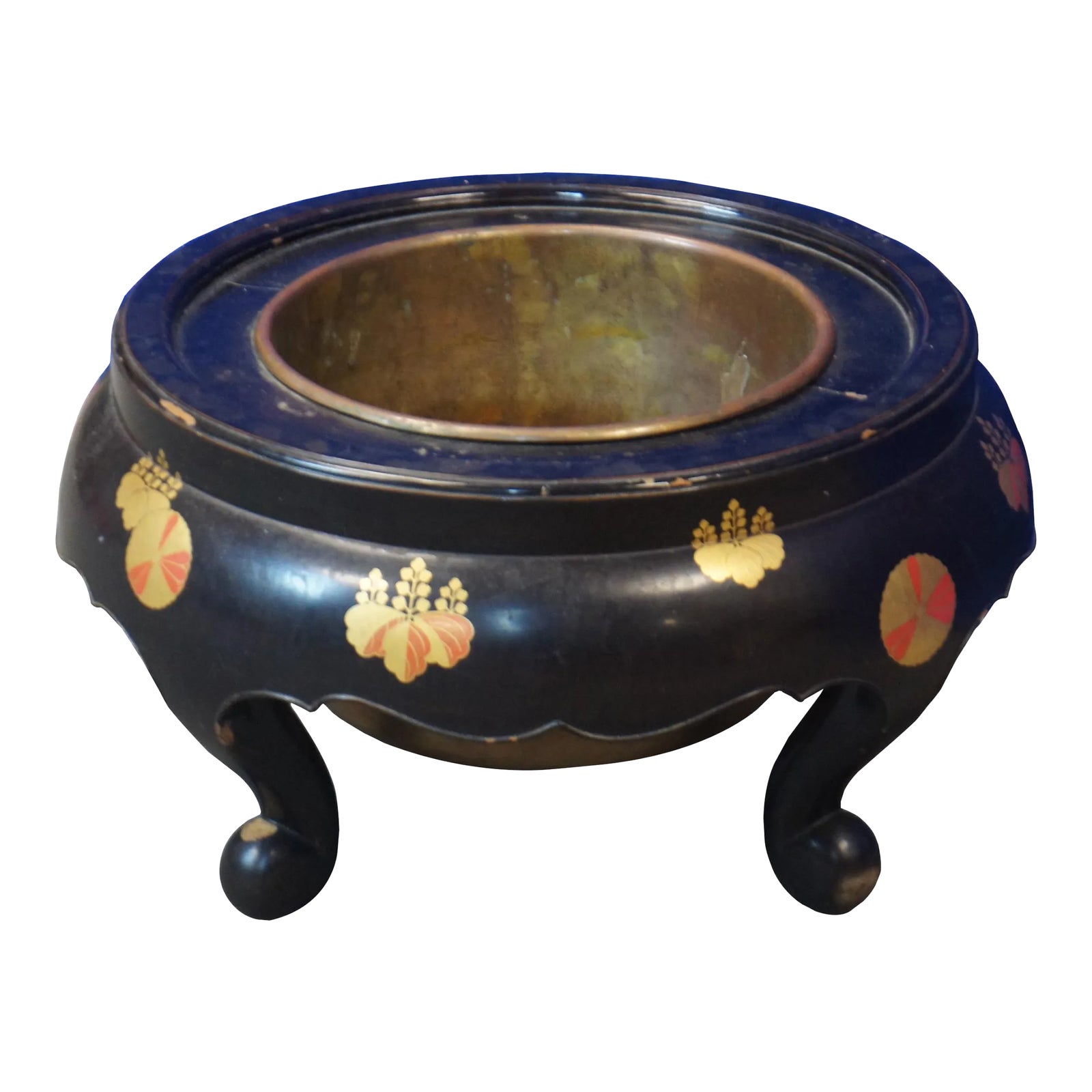 Antique Japanese Edo Makie Lacquered Stand Hibachi Brazier Tea Fire ...