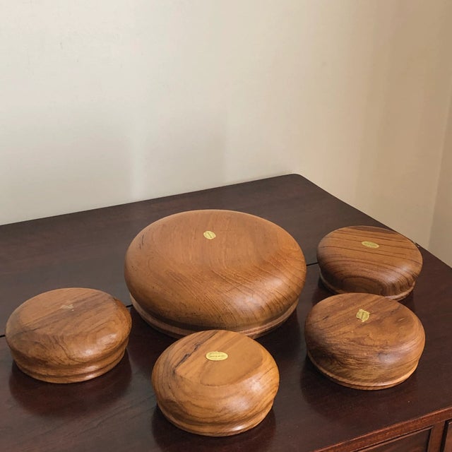 Circa 1980 Teak Wood Serving Bowls — a Set | Chairish
