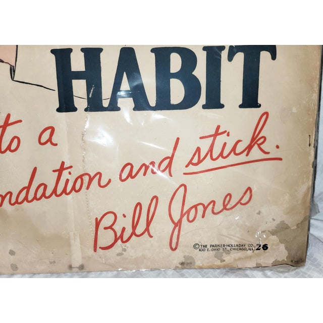 Original 1928 Large Bill Jones Motivational Poster | Chairish