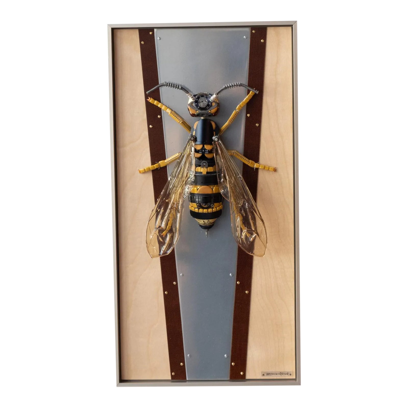 "Yellowjacket" Contemporary Mixed-Media Sculpture | Chairish