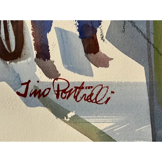 Vintage Tino Pontrelli Modern Watercolor Painting of Chinatown in San ...