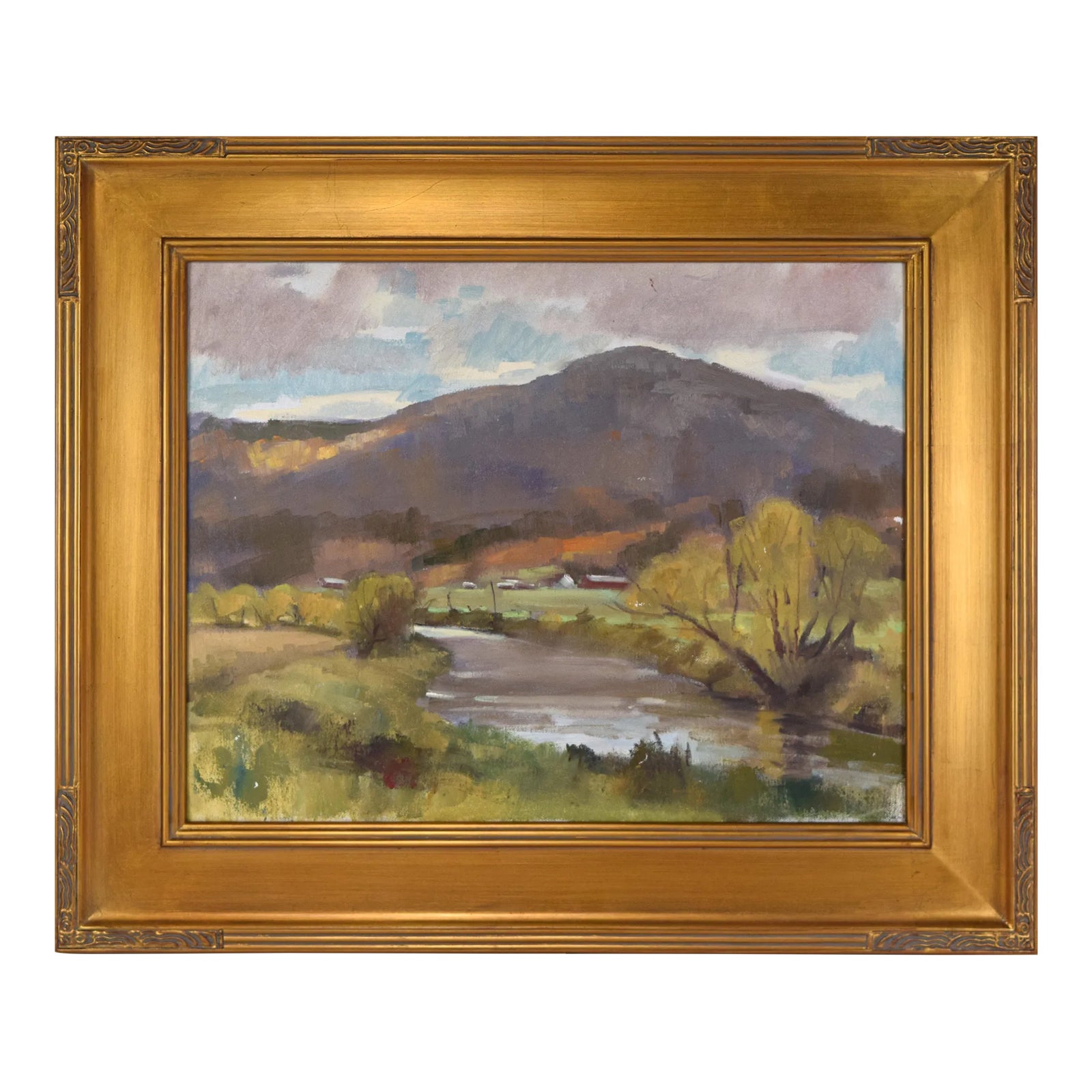 Vintage American Impressionist Fall Mountain Landscape Painting With ...