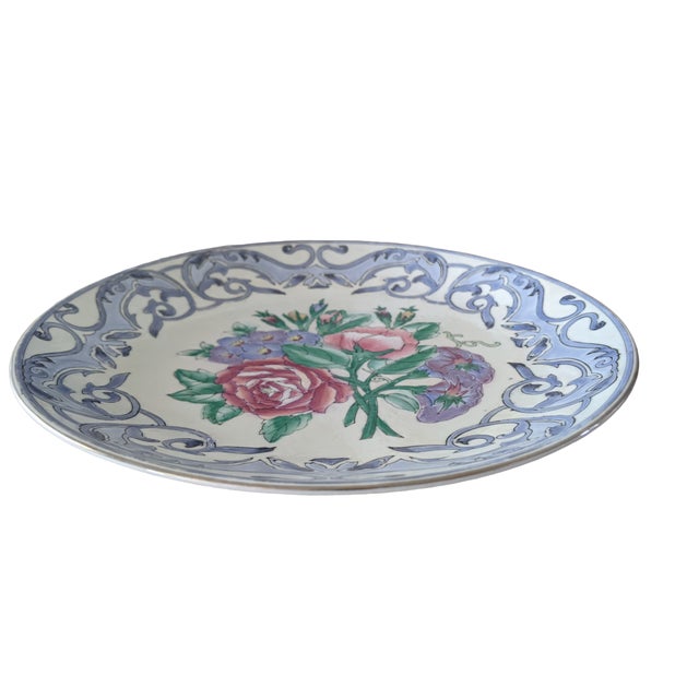 Vintage Chintz Cottagecore Floral Porcelain Decorative Plate | Chairish