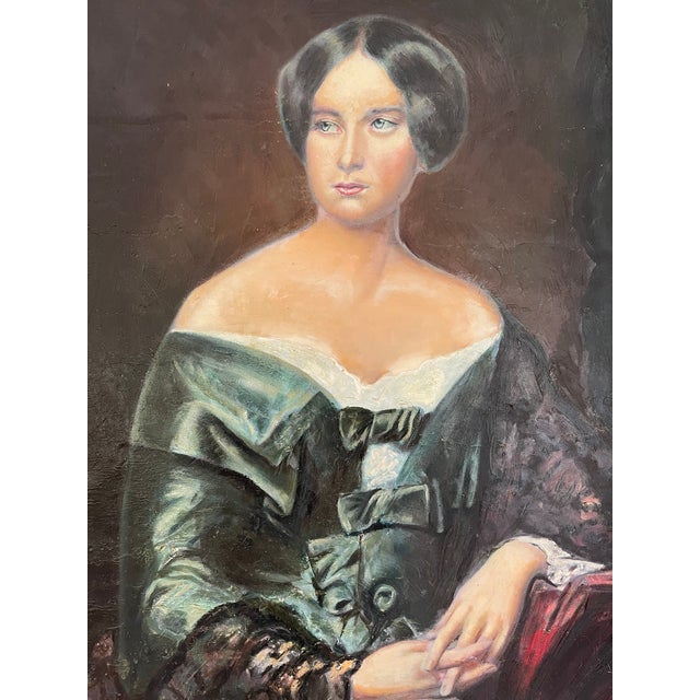 Mid 20th Century Victorian Style Portrait Painting of a Lady | Chairish