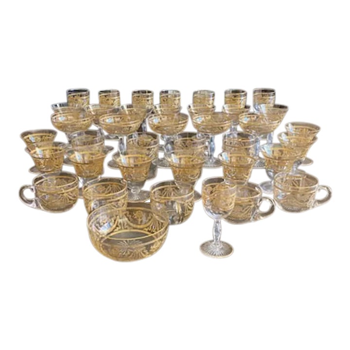 Antique St. Louis Lafayette Crystal Glassware Set- 39 Pieces | Chairish