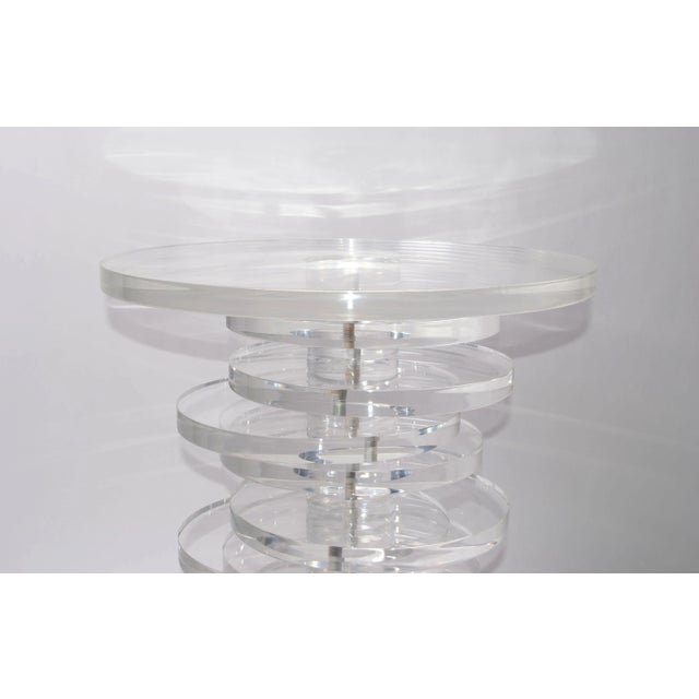 Vintage Stacked Lucite Discs Table Base | Chairish