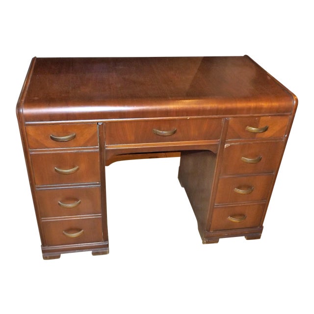 Vintage Waterfall Art Deco Desk | canoeracing.org.uk