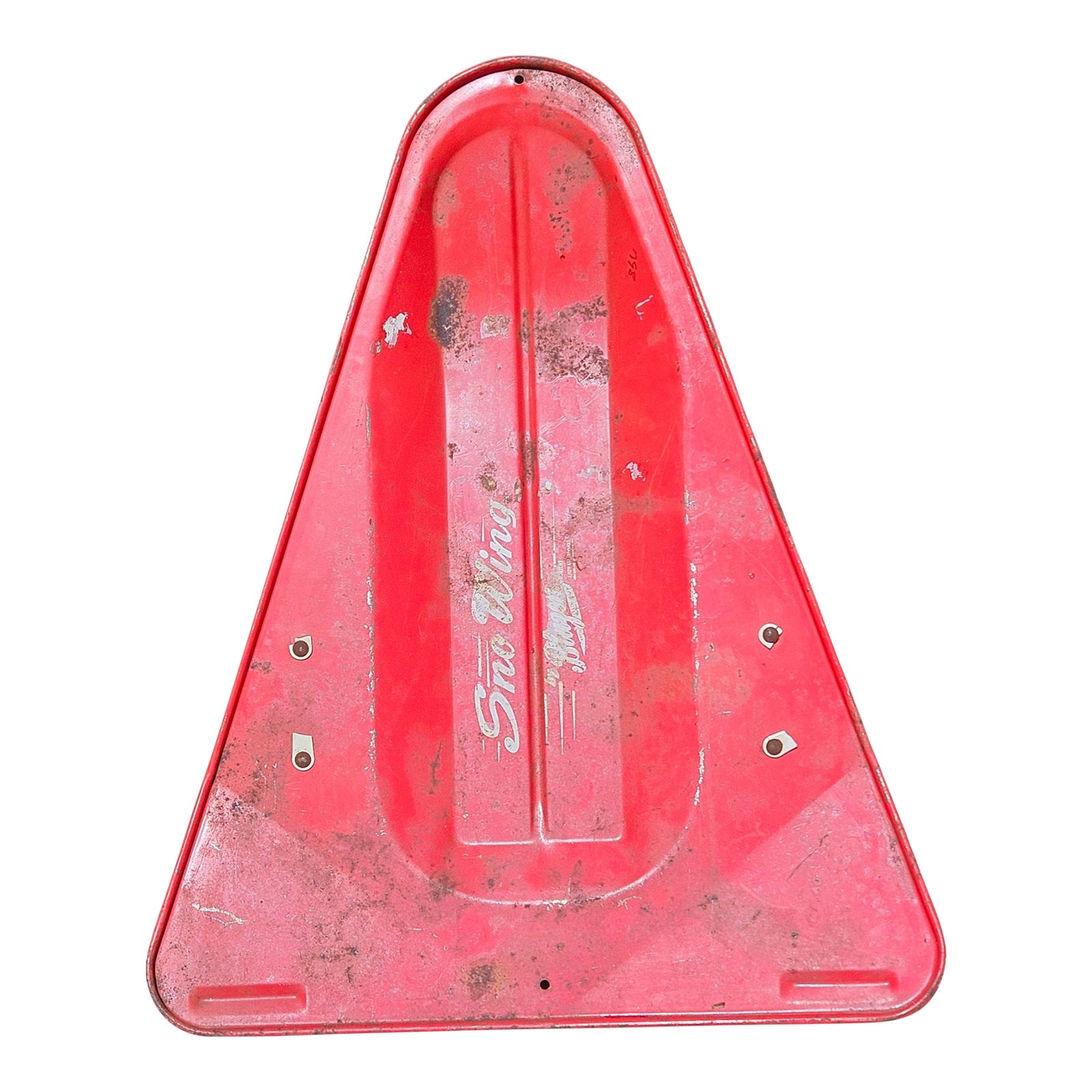 Vintage Blazon Red Sno-Wing Metal Sled | Chairish