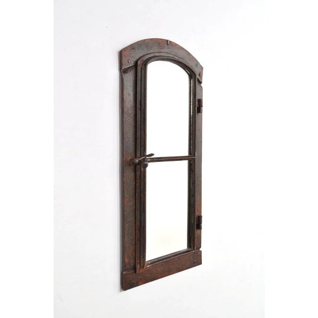 Industrial Cast Iron Mirror, 1930s | Chairish