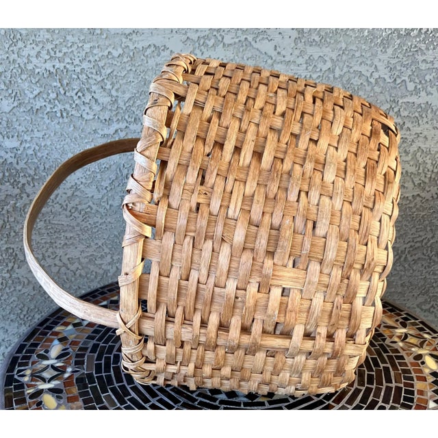 Circa 1940 Handwoven Bushwhacker-Inspired Basket - Nicely Sized Black ...
