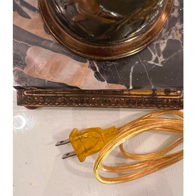 Mid-Century Neoclassical Patinated Bronze Fluted Column Table Lamp ...