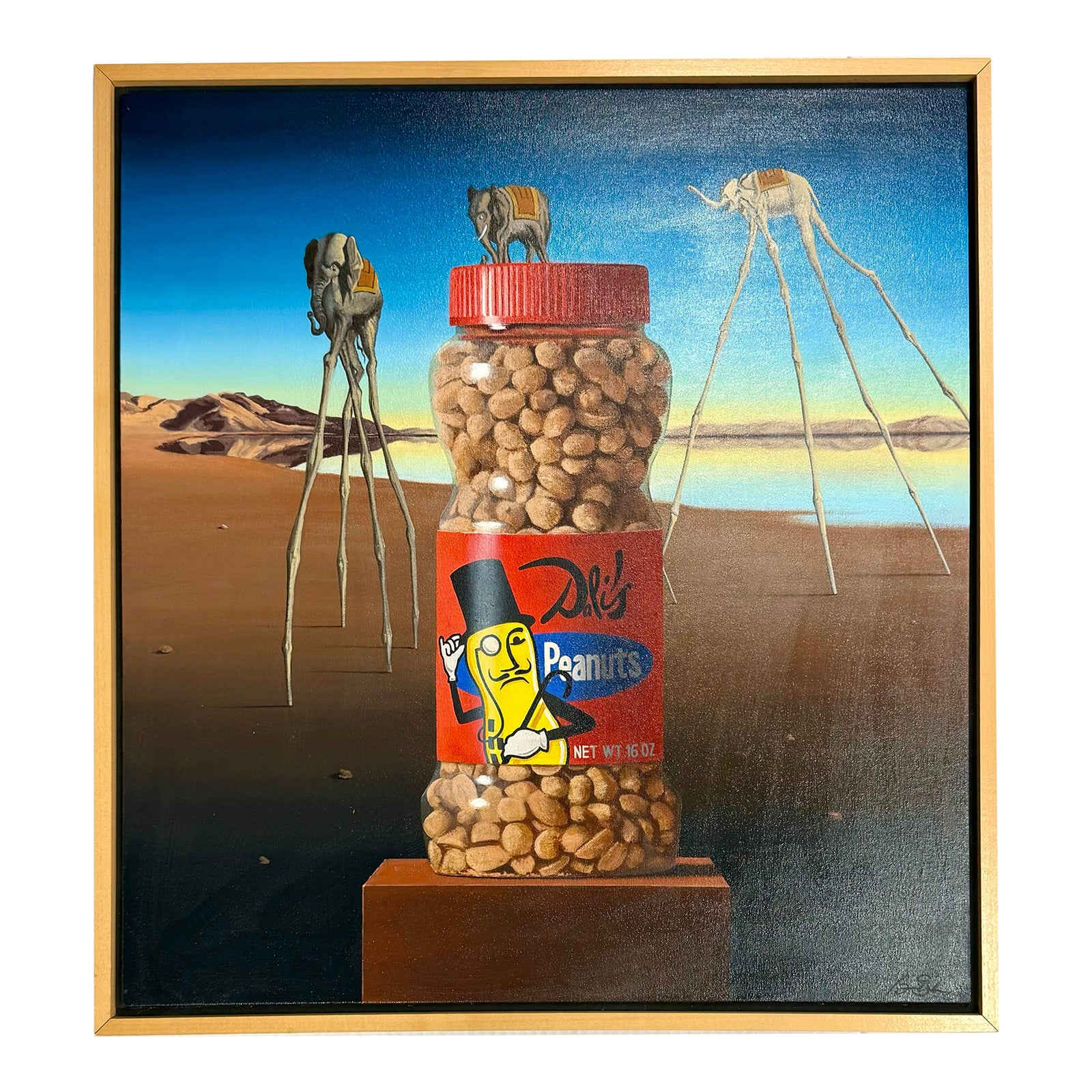 Original Signed Ben Steele (1977 - ) Painting Titled Dali's Peanuts ...