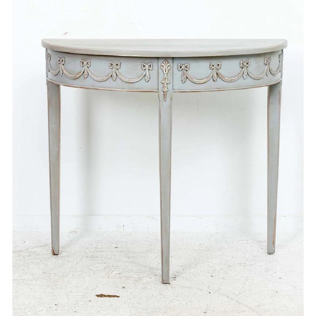 Painted Demi Lune Table or Console | Chairish