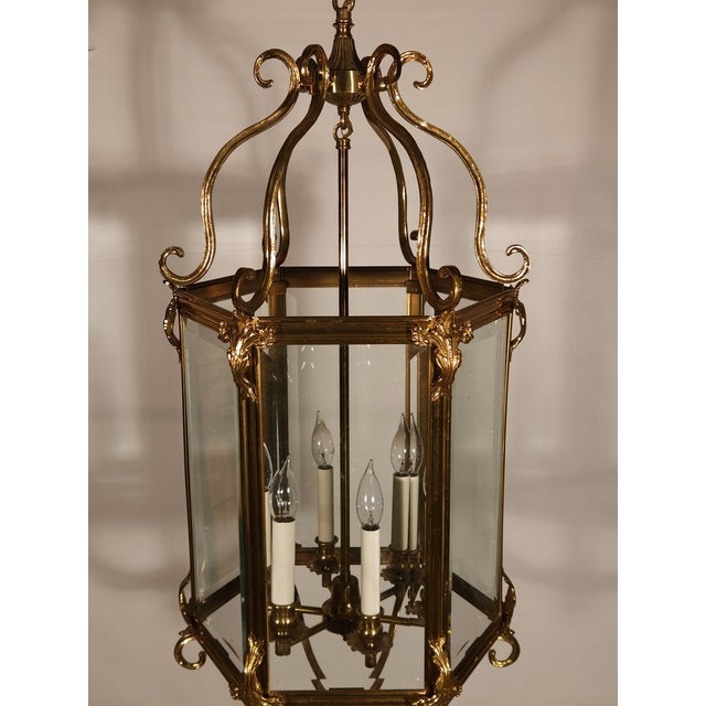 Huge Vintage 6 Lite Brass Colonial Georgian Fancy Rococo Lantern (Pr ...