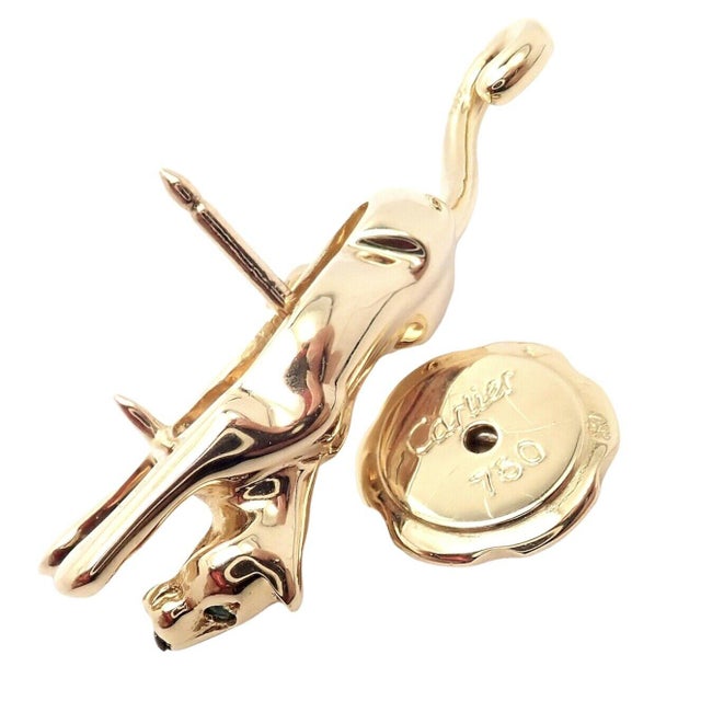 Cartier Panther Panthere 18k Yellow Gold Tie Lapel Pin | Chairish