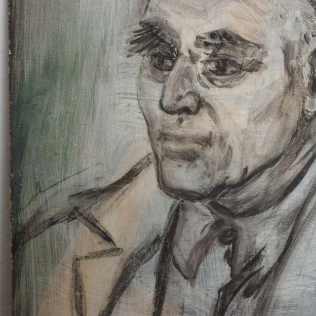 Danish Oil Portrait Mid Century Art Distinguished Gentleman Signed ...
