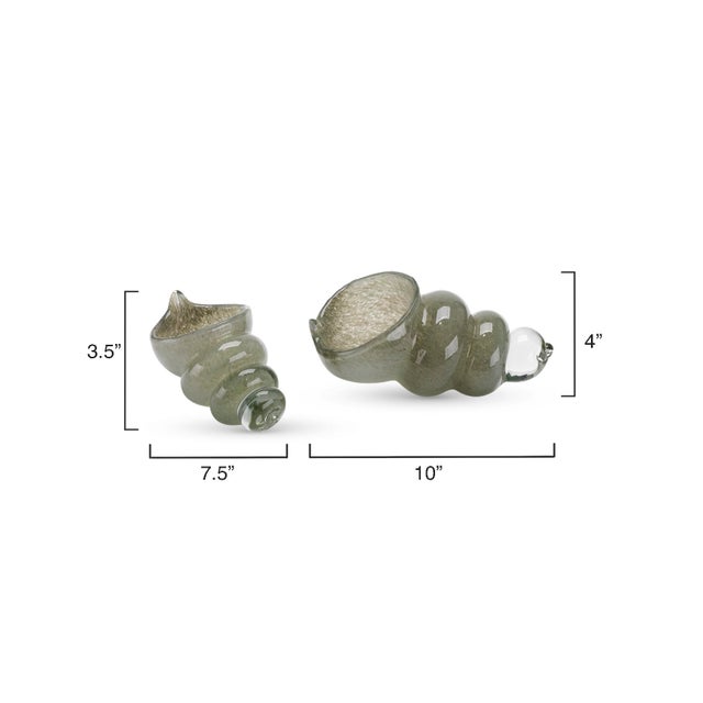 Ariel Shells in Gray - Set of 2 | Chairish